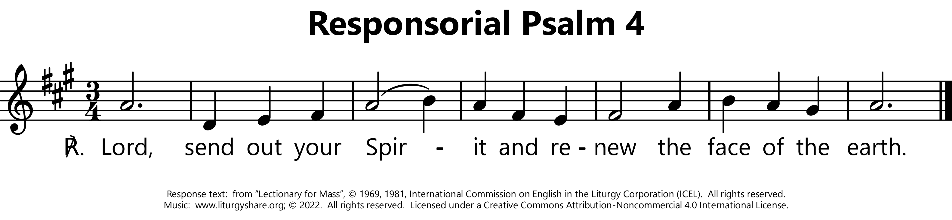 Pentecost Sunday, at the Vigil Mass: Responsorial Psalm (4 for the ...